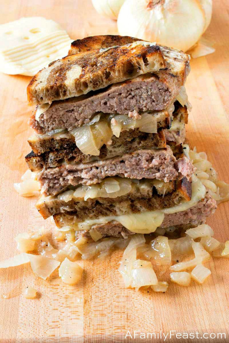 Grilled Pork Patty Melt - A Family Feast®
