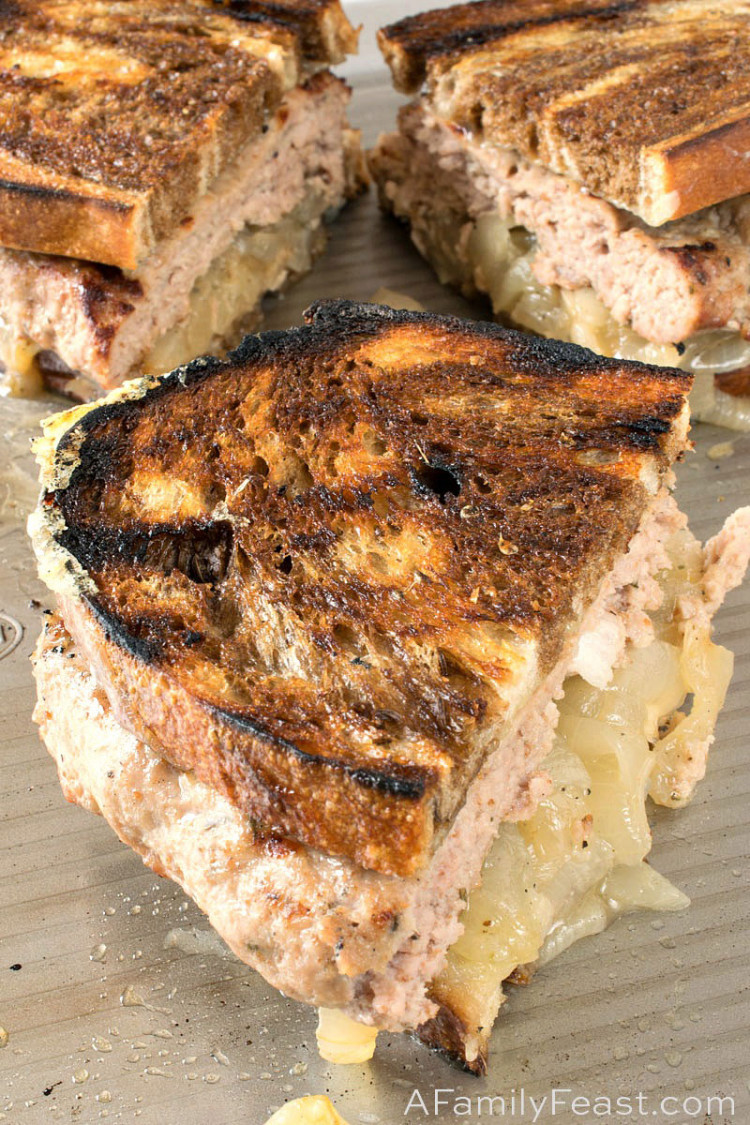 Grilled Pork Patty Melt - A Family Feast®