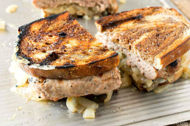Grilled Pork Patty Melt - A Family Feast®