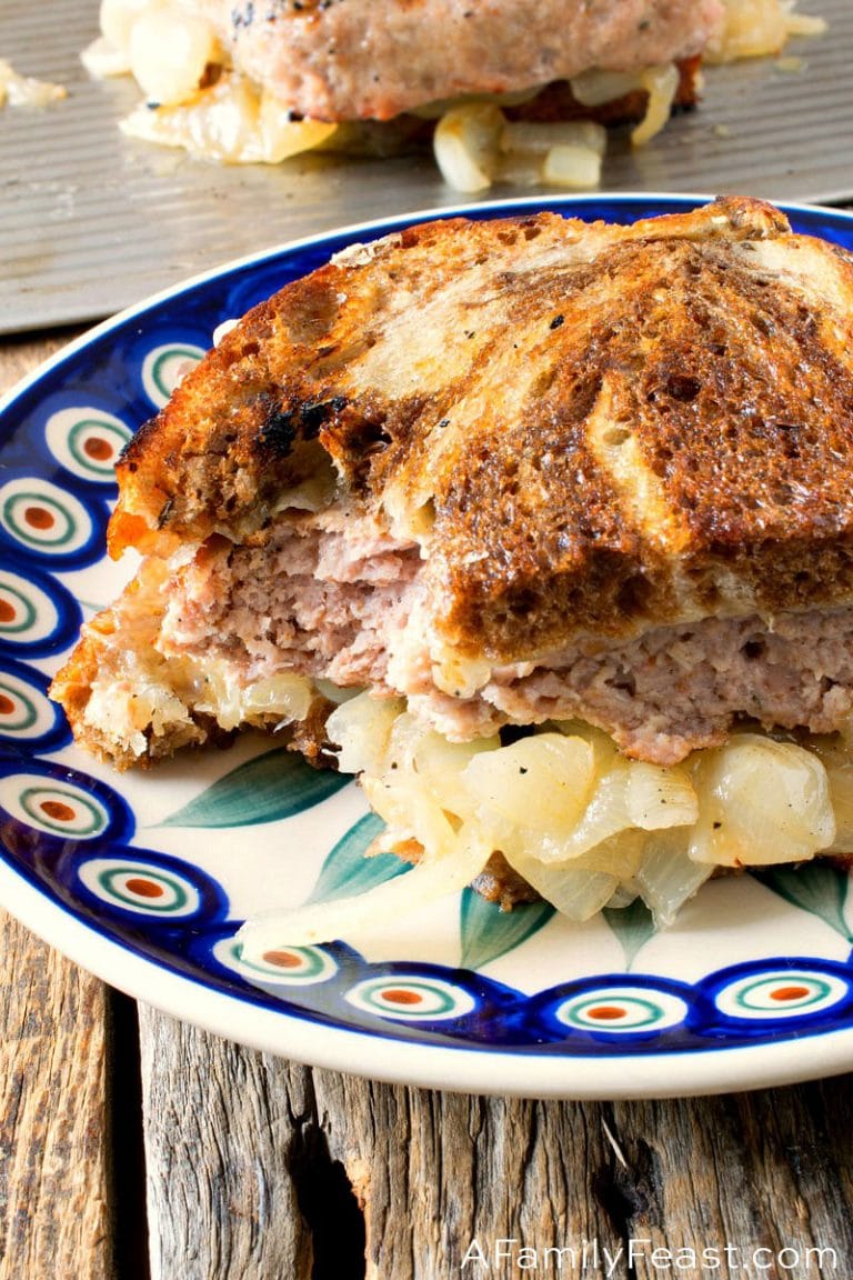 Grilled Pork Patty Melt - A Family Feast®