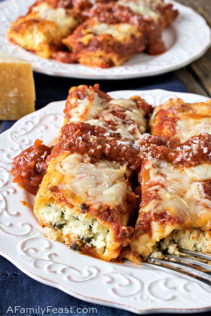 Four Cheese Baked Manicotti - A Family Feast®