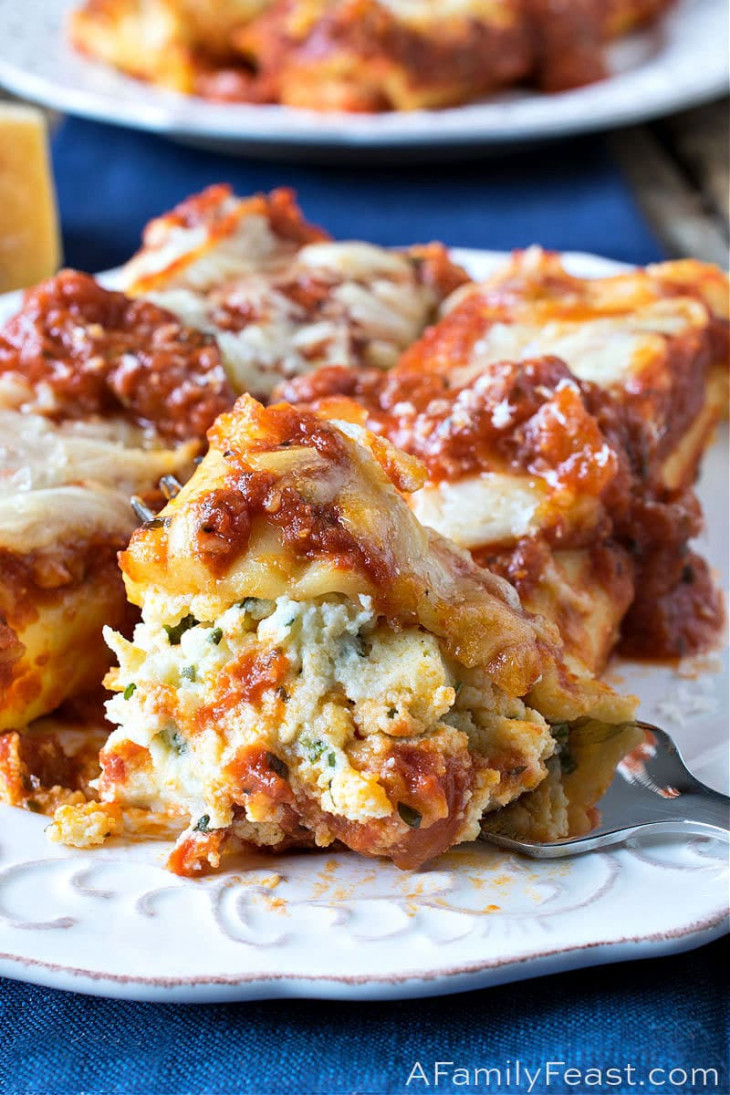 Four Cheese Baked Manicotti - A Family Feast®