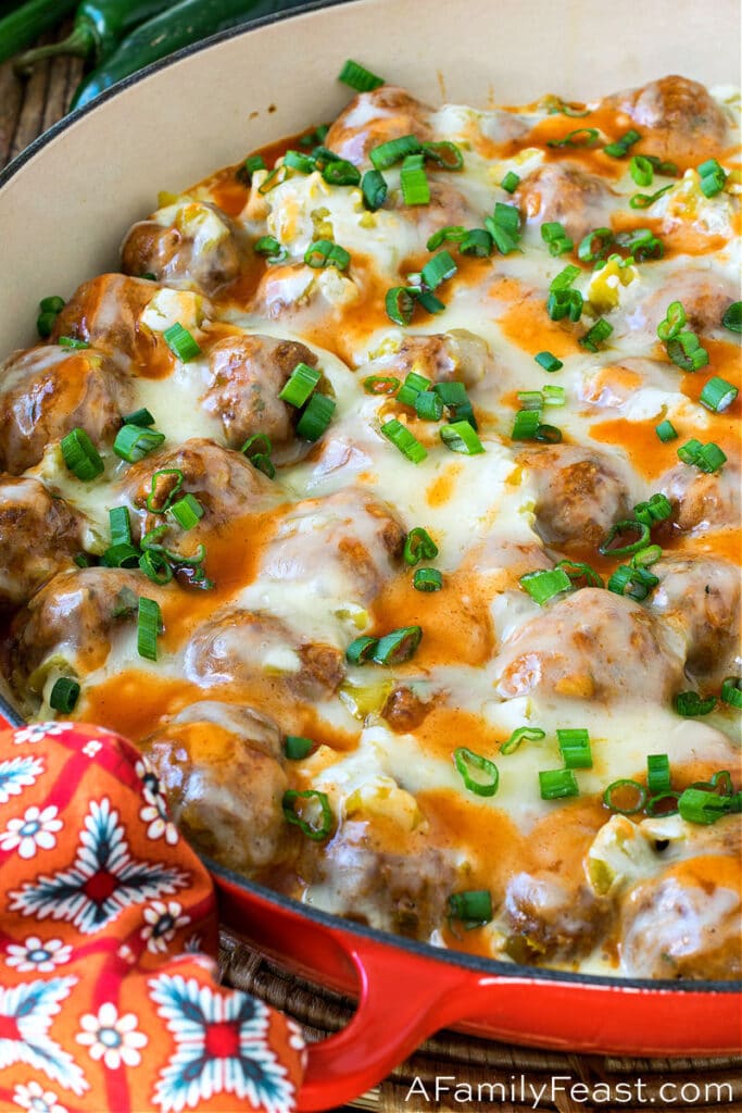Baked Enchilada Meatballs - A Family Feast®