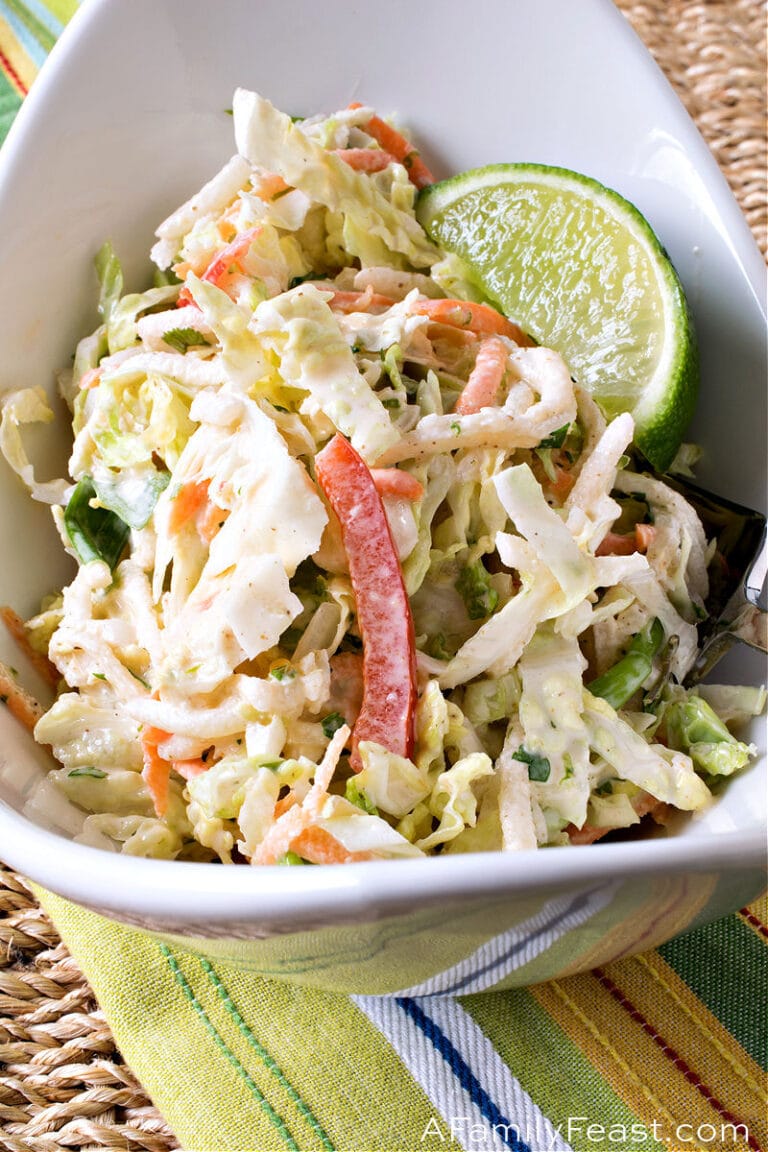 Savoy Cabbage Coleslaw - A Family Feast®