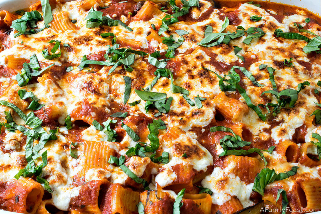 Baked Rigatoni with Roasted Summer Vegetables - A Family Feast®