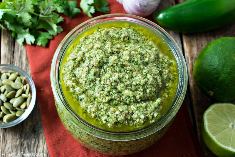 Mexican Pesto (Cilantro Pesto) - A Family Feast®