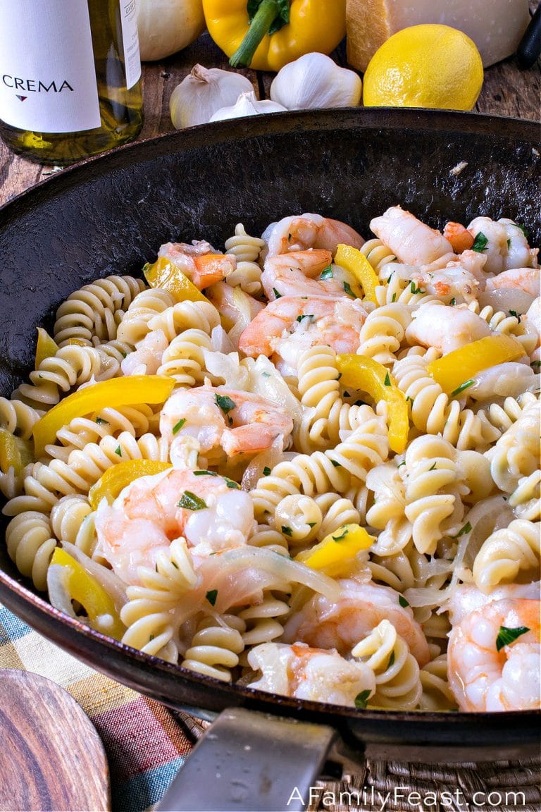 Garlic Shrimp with Pasta - A Family Feast®