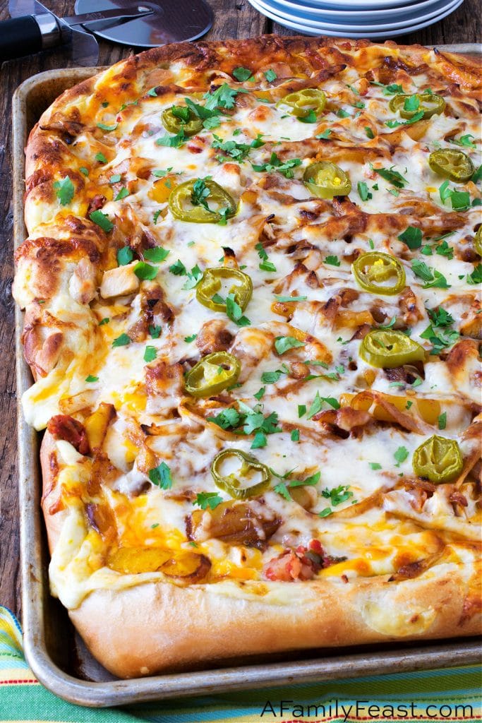 Tex-Mex Sheet Pan Chicken Pizza - A Family Feast®