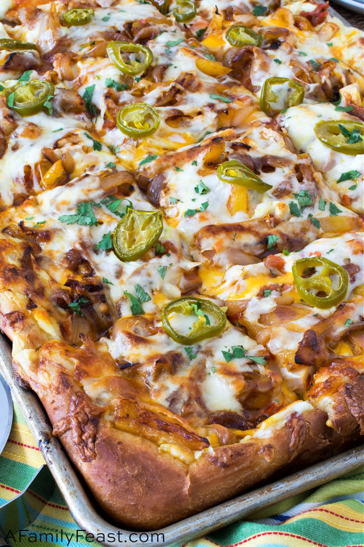 Tex-Mex Sheet Pan Chicken Pizza - A Family Feast®