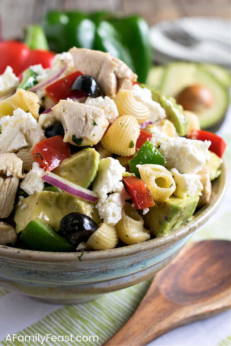 Avocado Chicken Pasta Salad - A Family Feast®