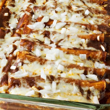 Tex-Mex Cheese and Onion Enchiladas with Chili Gravy - A Family Feast®