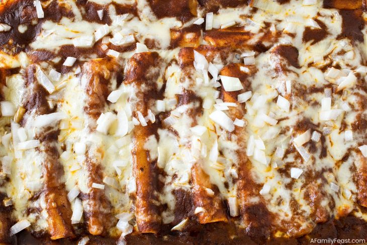 Tex-Mex Cheese and Onion Enchiladas with Chili Gravy - A Family Feast®