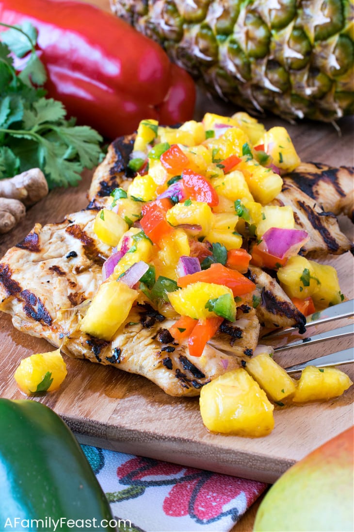 Grilled Marinated Chicken with Tropical Salsa - A Family Feast®