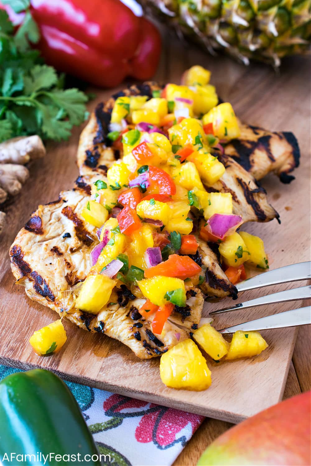 Grilled Marinated Chicken with Tropical Salsa - A Family Feast®
