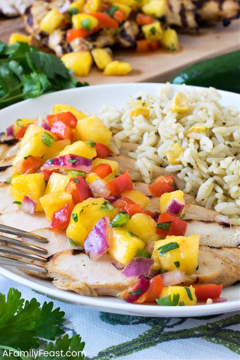 Grilled Marinated Chicken with Tropical Salsa - A Family Feast®