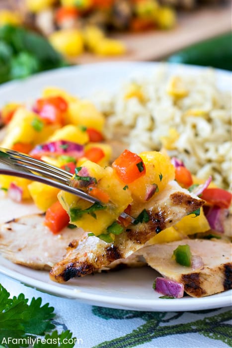 Grilled Marinated Chicken with Tropical Salsa - A Family Feast®