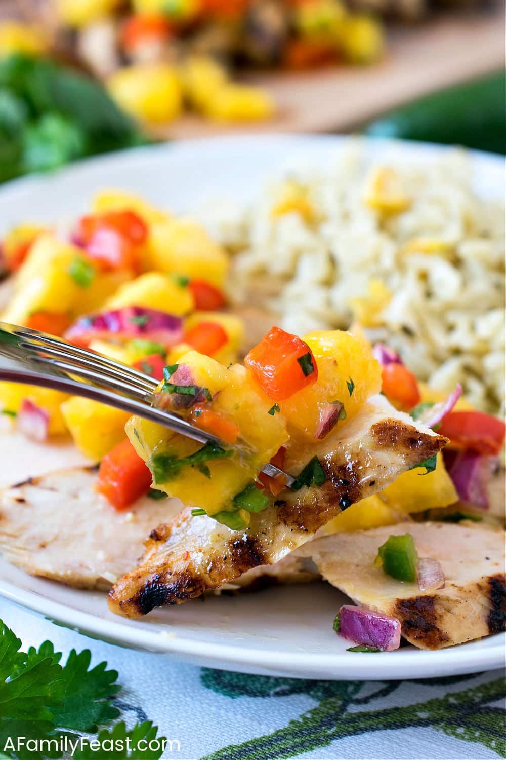 Grilled Marinated Chicken with Tropical Salsa - A Family Feast®