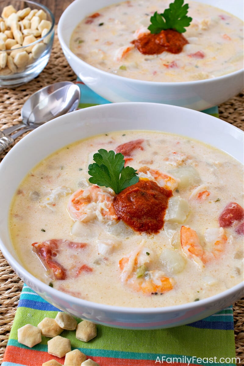 Creamy Italian Seafood Chowder - A Family Feast®