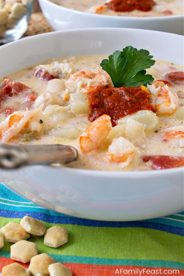 Creamy Italian Seafood Chowder - A Family Feast®