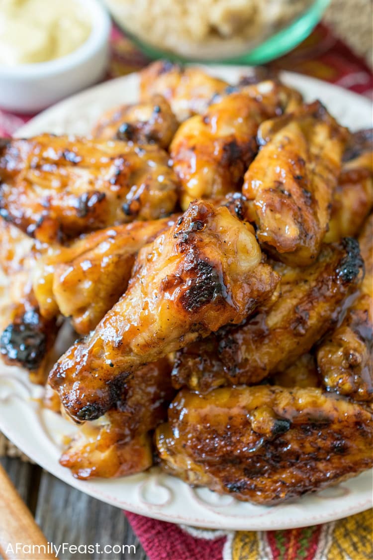 Honey Mustard Soy Glazed Chicken Wings - A Family Feast®
