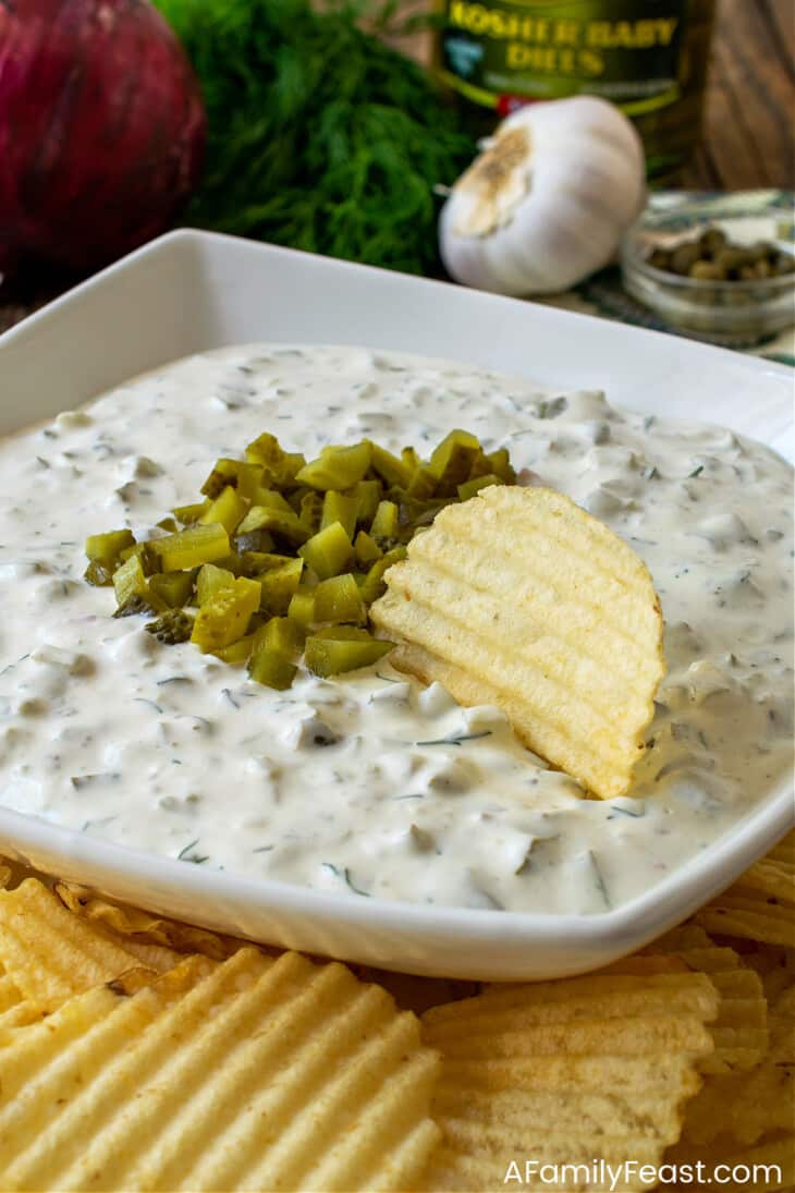 Creamy Dill Pickle Dip - A Family Feast®