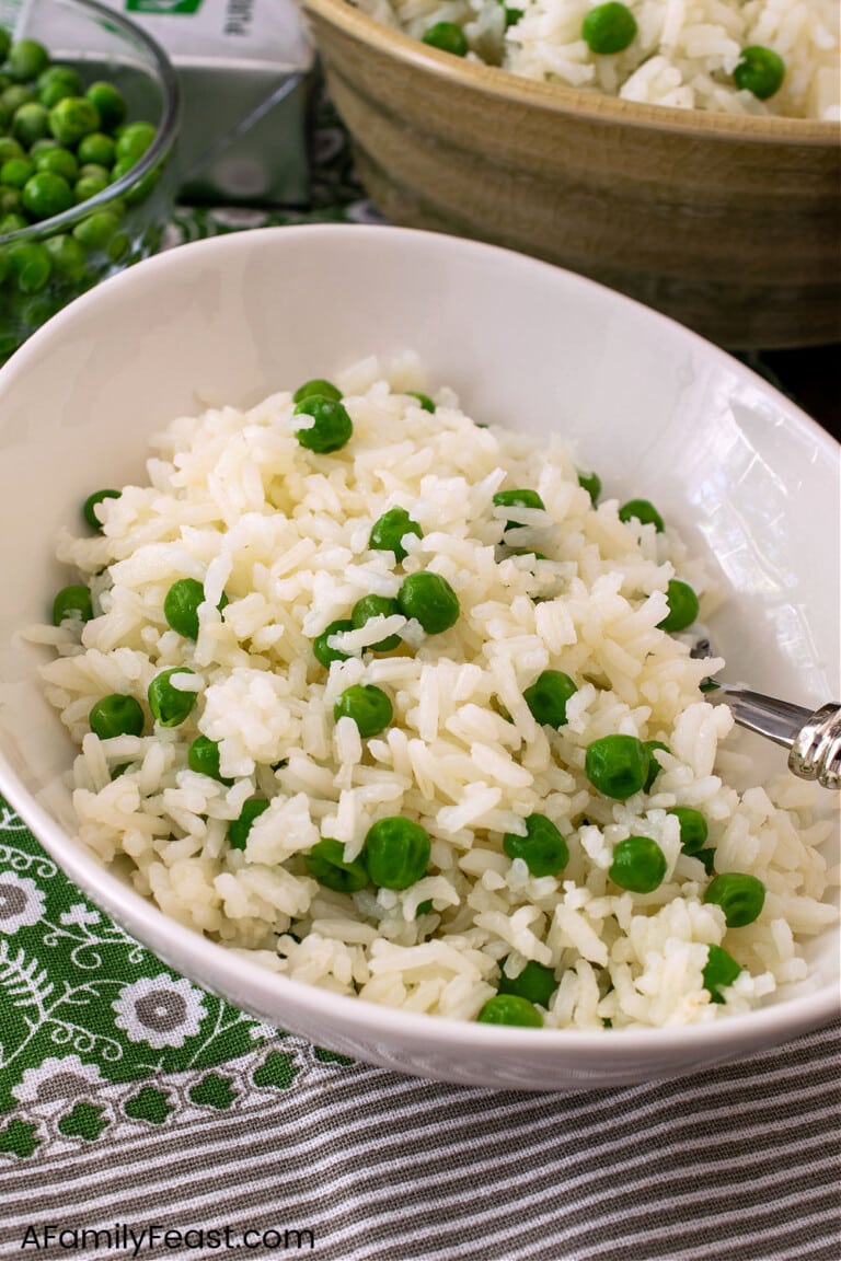 Buttered Rice with Peas - A Family Feast®