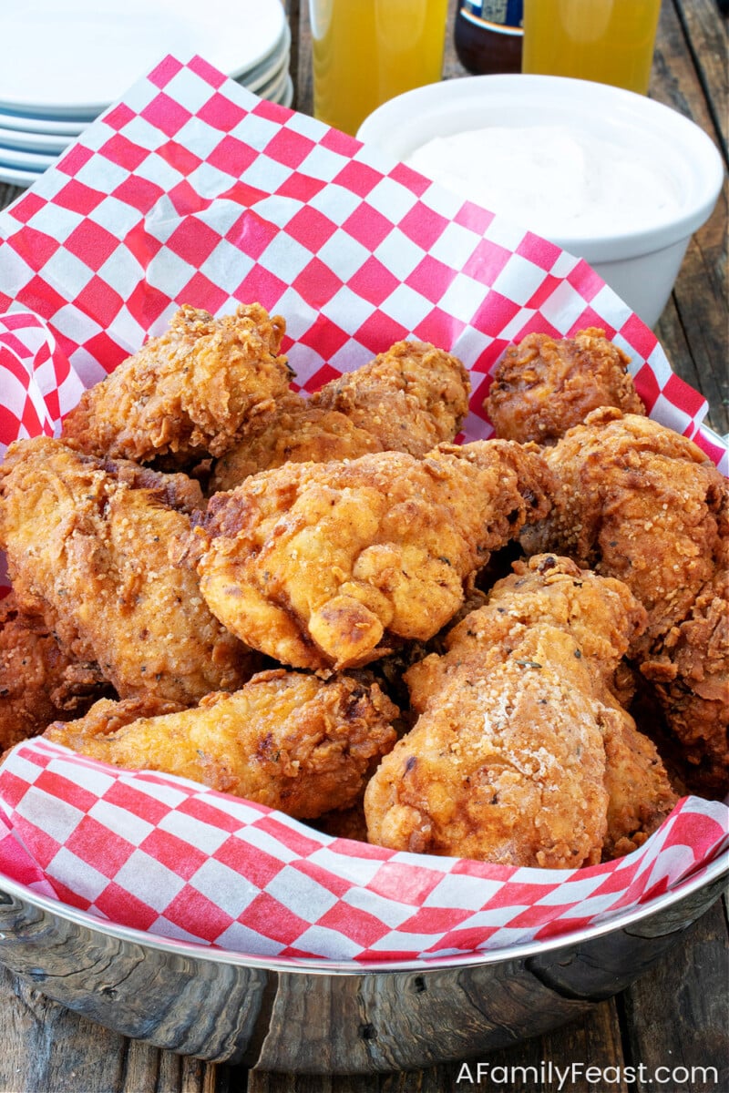 Fried Chicken Wings with Creamy Ranch Dip - A Family Feast®