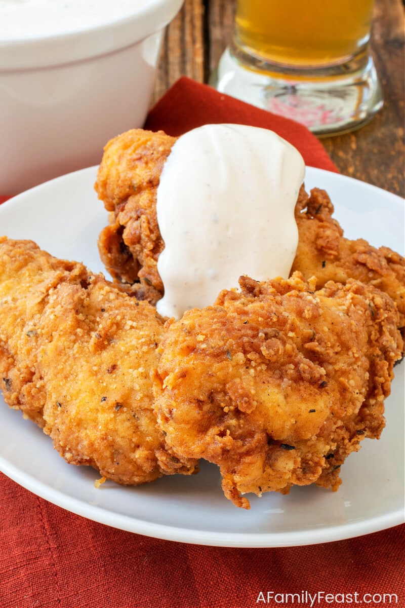 Fried Chicken Wings with Creamy Ranch Dip - A Family Feast®