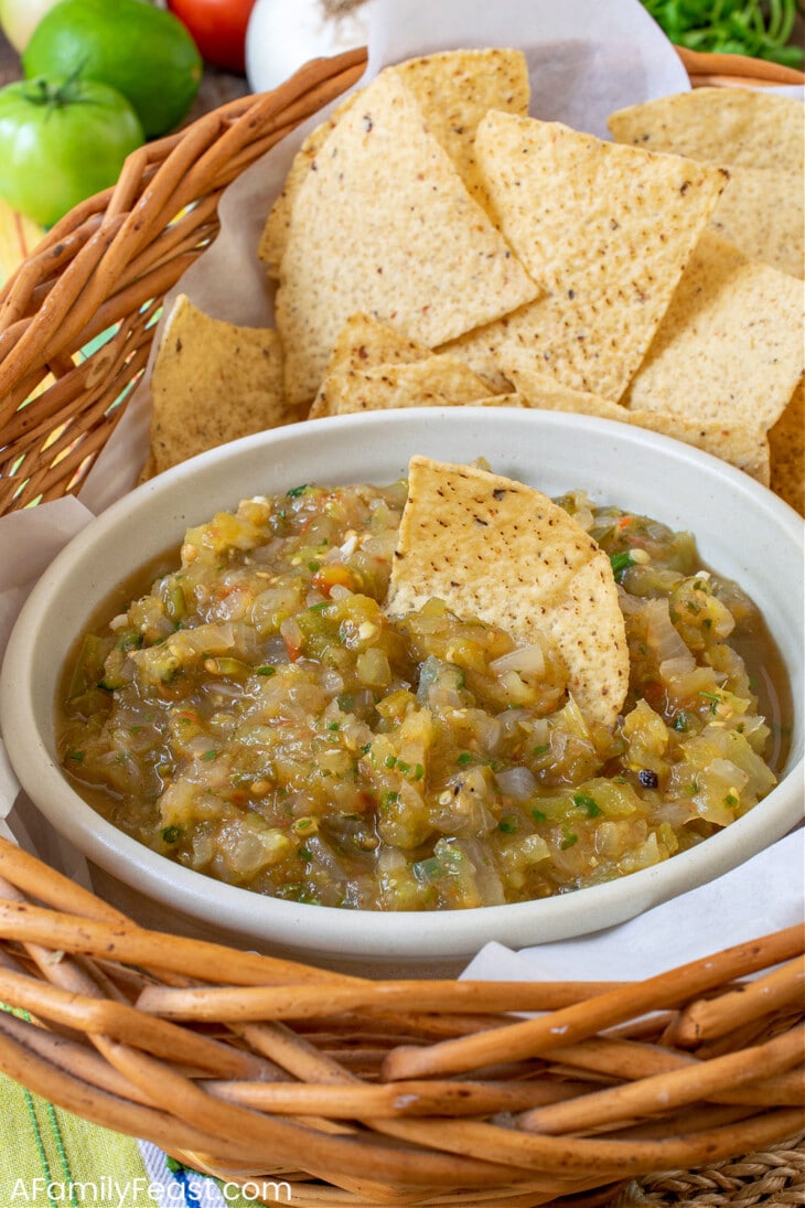 Green Tomato Salsa Verde - A Family Feast®
