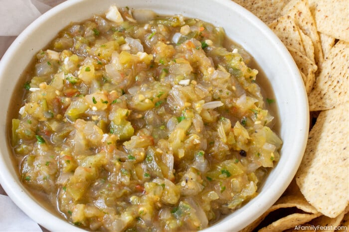 Green Tomato Salsa Verde - A Family Feast®
