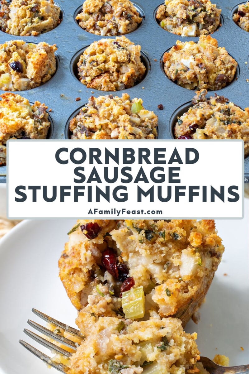 Cornbread Sausage Stuffing Muffins - A Family Feast®