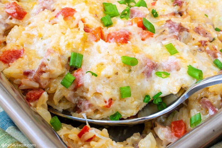 Cheesy Ham & Rice - A Family Feast®