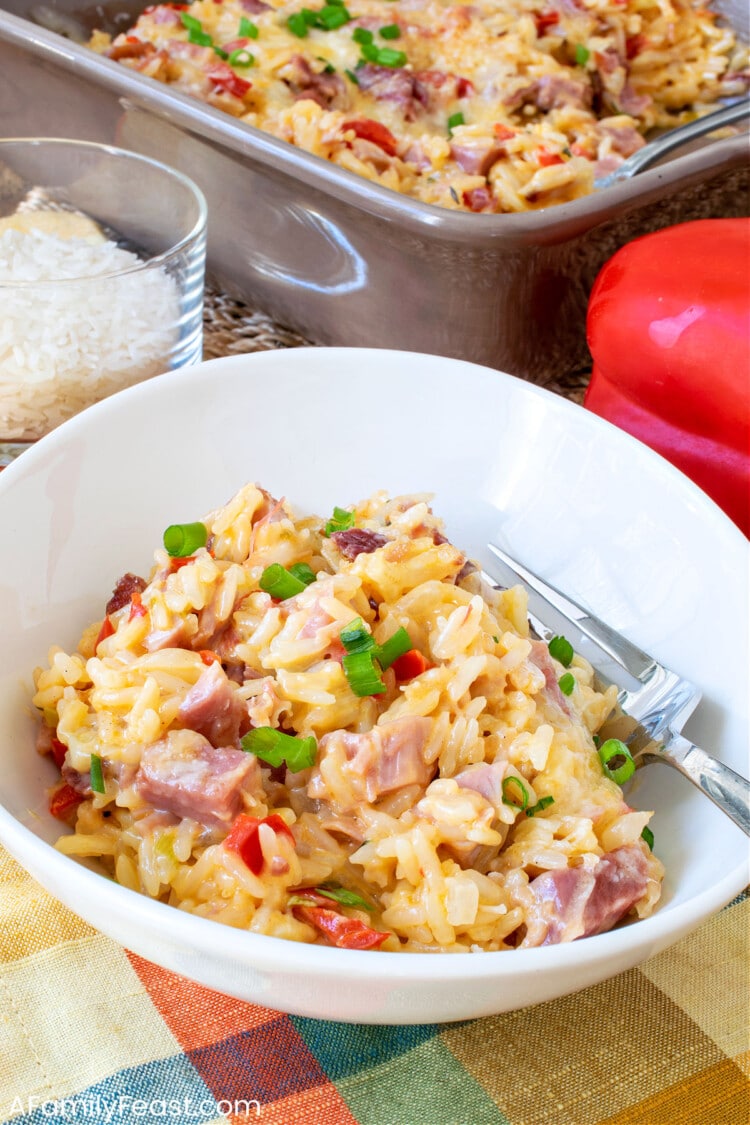 Cheesy Ham & Rice - A Family Feast®