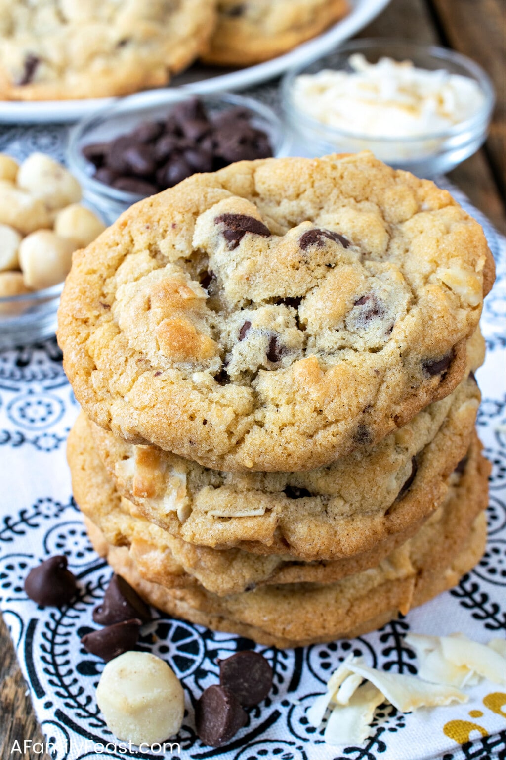 Chocolate Chip Coconut Macadamia Nut Cookies - A Family Feast®