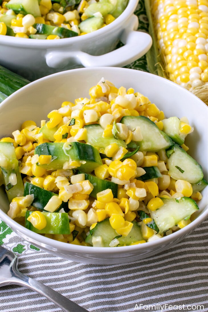 Corn Cucumber Salad with Buttermilk Dressing - A Family Feast®
