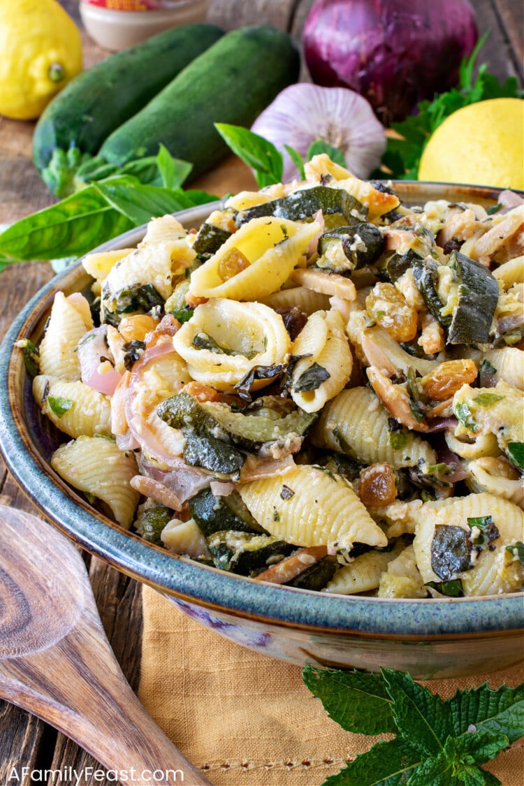 Roasted Zucchini Pasta Salad - A Family Feast®