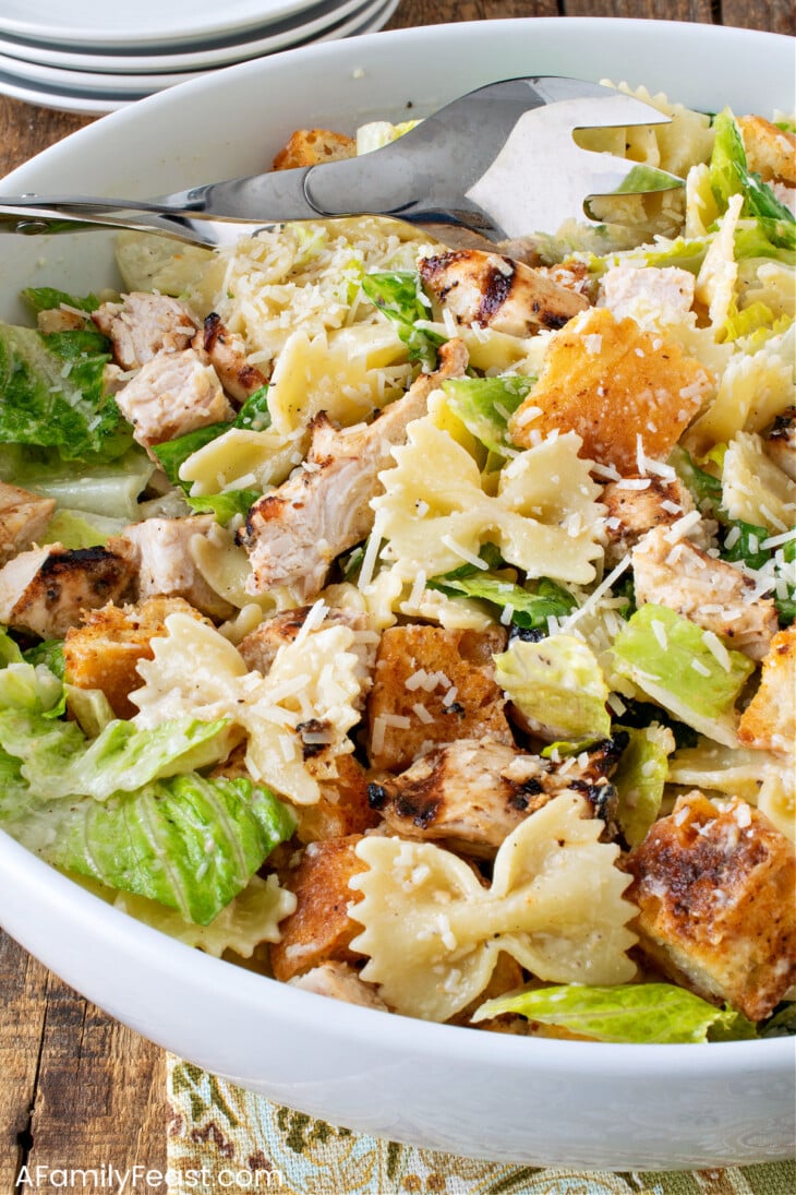 Chicken Caesar Pasta Salad - A Family Feast®