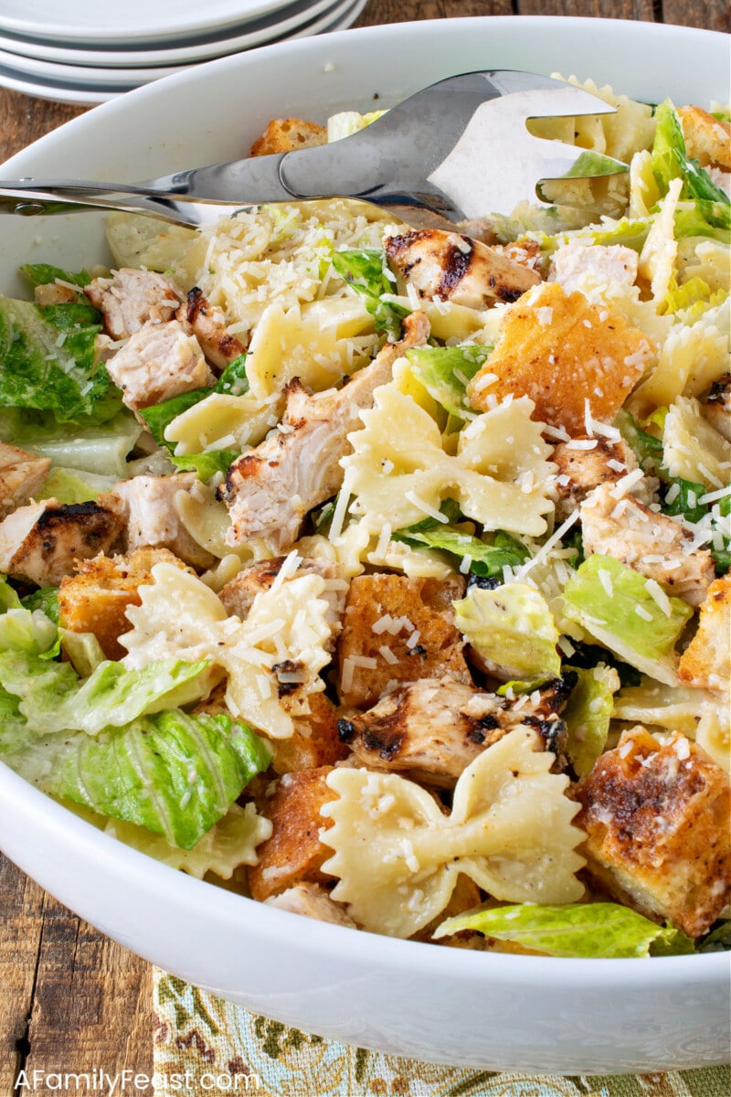 Chicken Caesar Pasta Salad - A Family Feast®