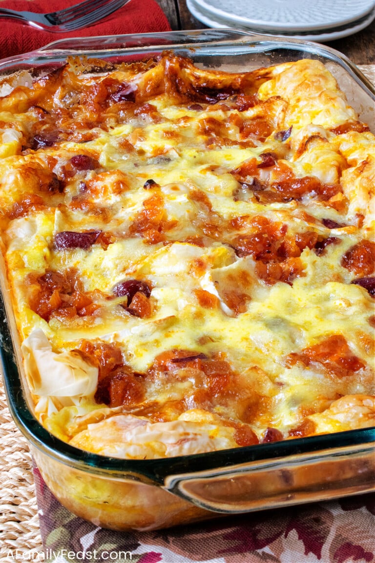 Cranberry Brie Phyllo Custard Cake - A Family Feast®