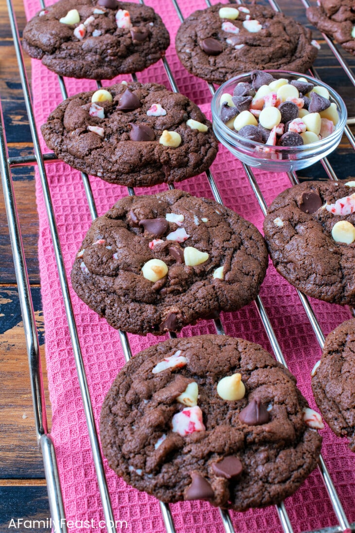 Chocolate Peppermint Bark Cookies - A Family Feast®