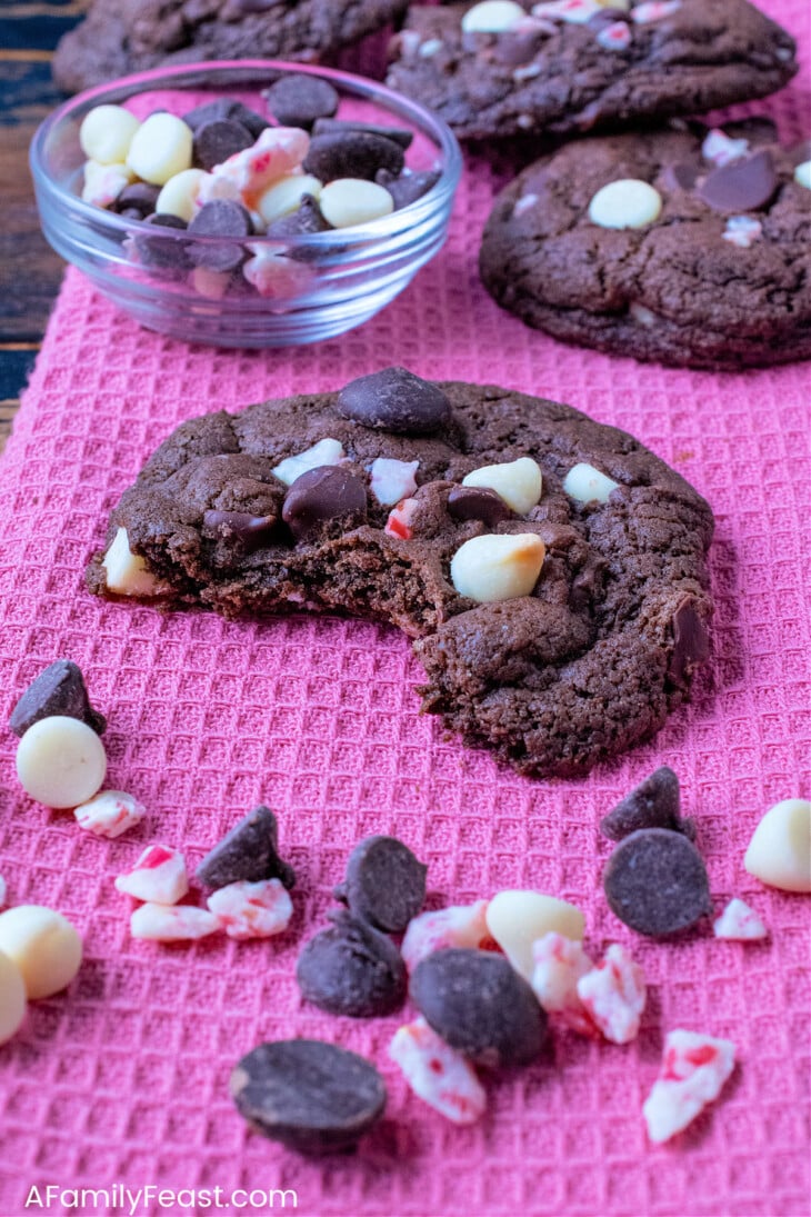Chocolate Peppermint Bark Cookies - A Family Feast®