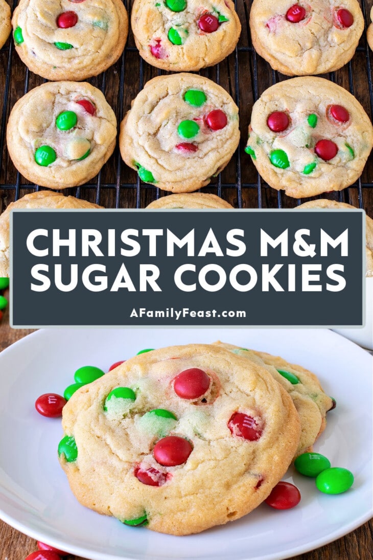 Christmas M&M Sugar Cookies - A Family Feast®
