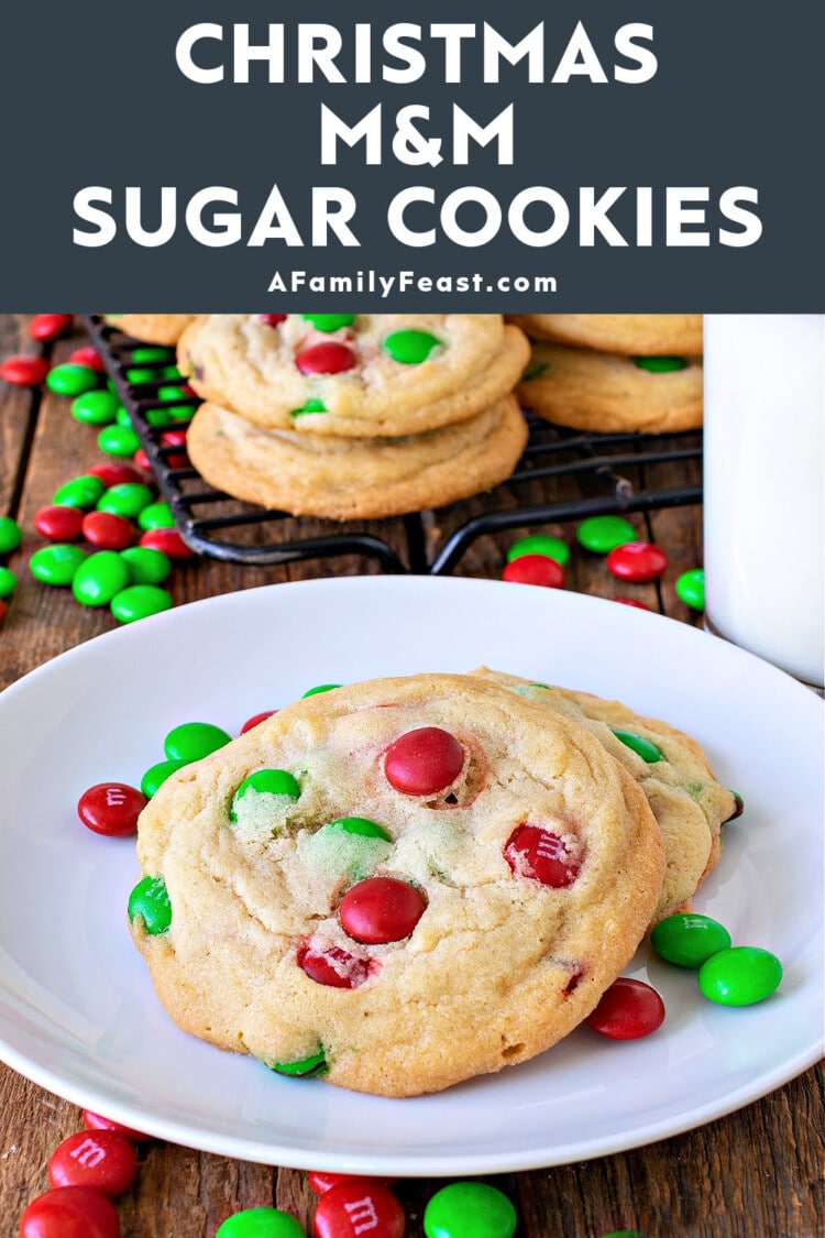 Christmas M&M Sugar Cookies - A Family Feast®