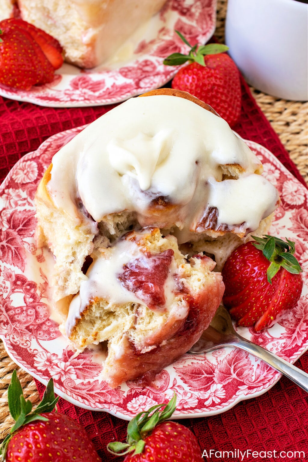 Strawberry Rolls with Cream Cheese Glaze - A Family Feast®