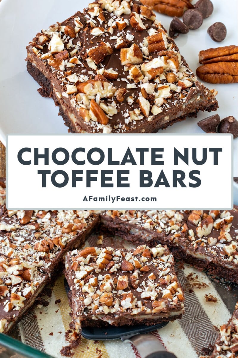 Chocolate Nut Toffee Bars - A Family Feast®