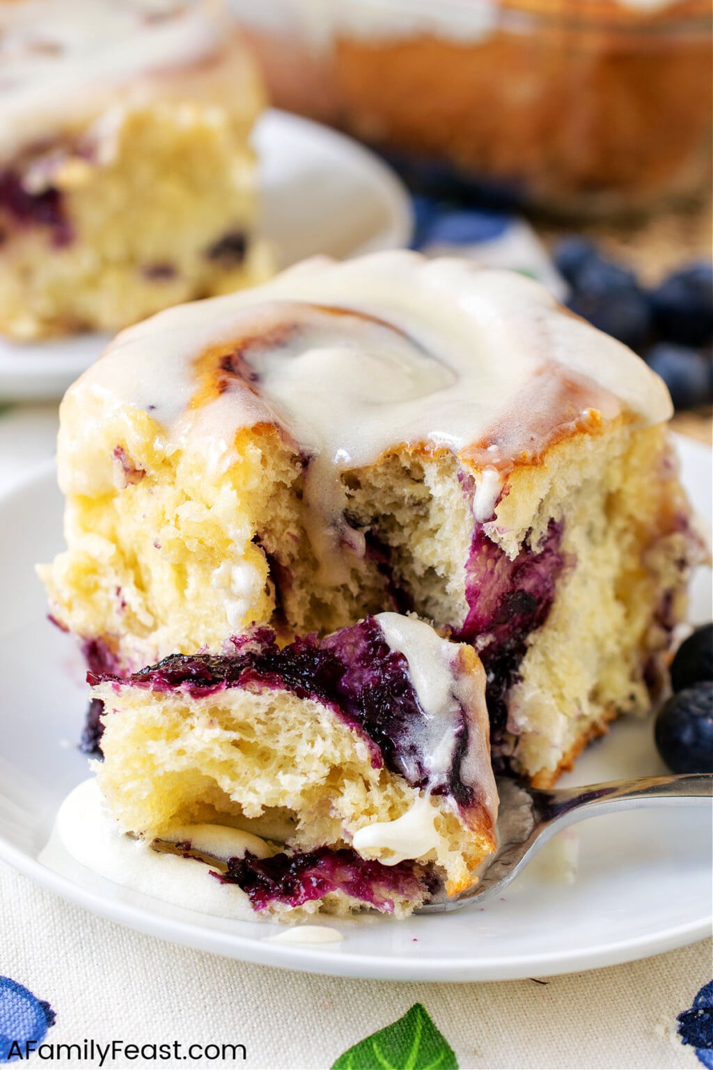 Blueberry Rolls with Cream Cheese Glaze - A Family Feast®