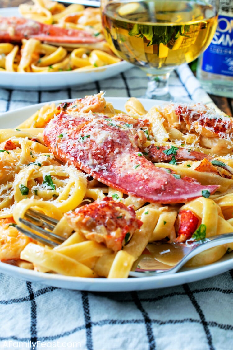 Lobster Sambuca Over Fettuccine - A Family Feast®
