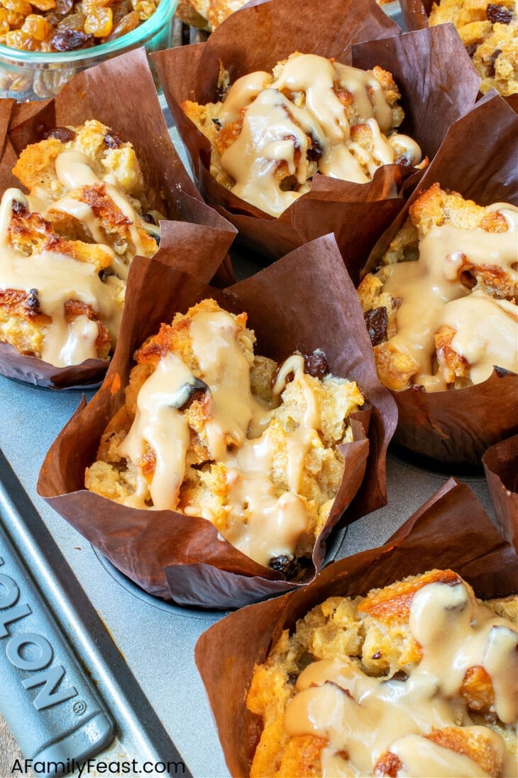 Bread Pudding Muffins - A Family Feast®