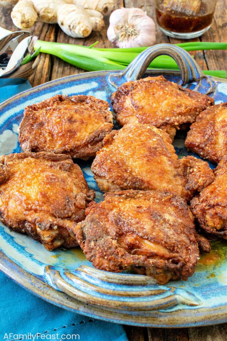 Crispy Asian Chicken Thighs - A Family Feast®