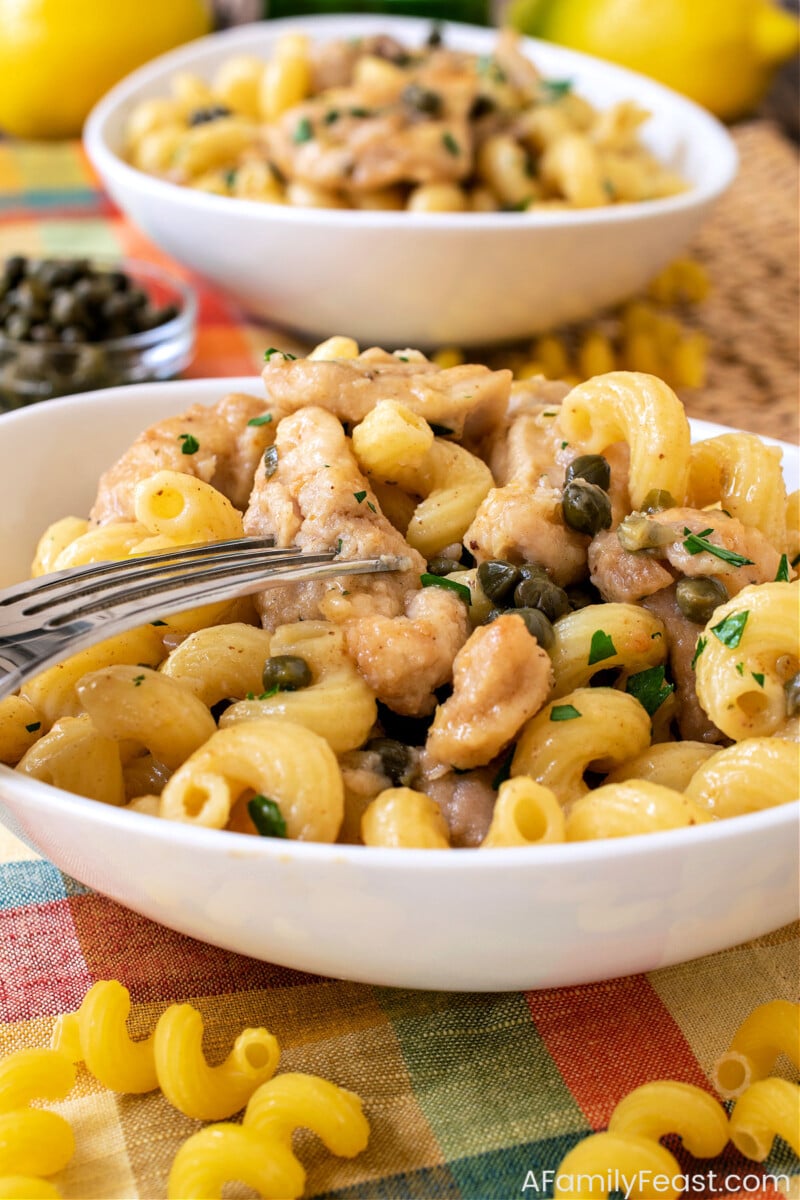 Chicken Picatta Pasta - A Family Feast®
